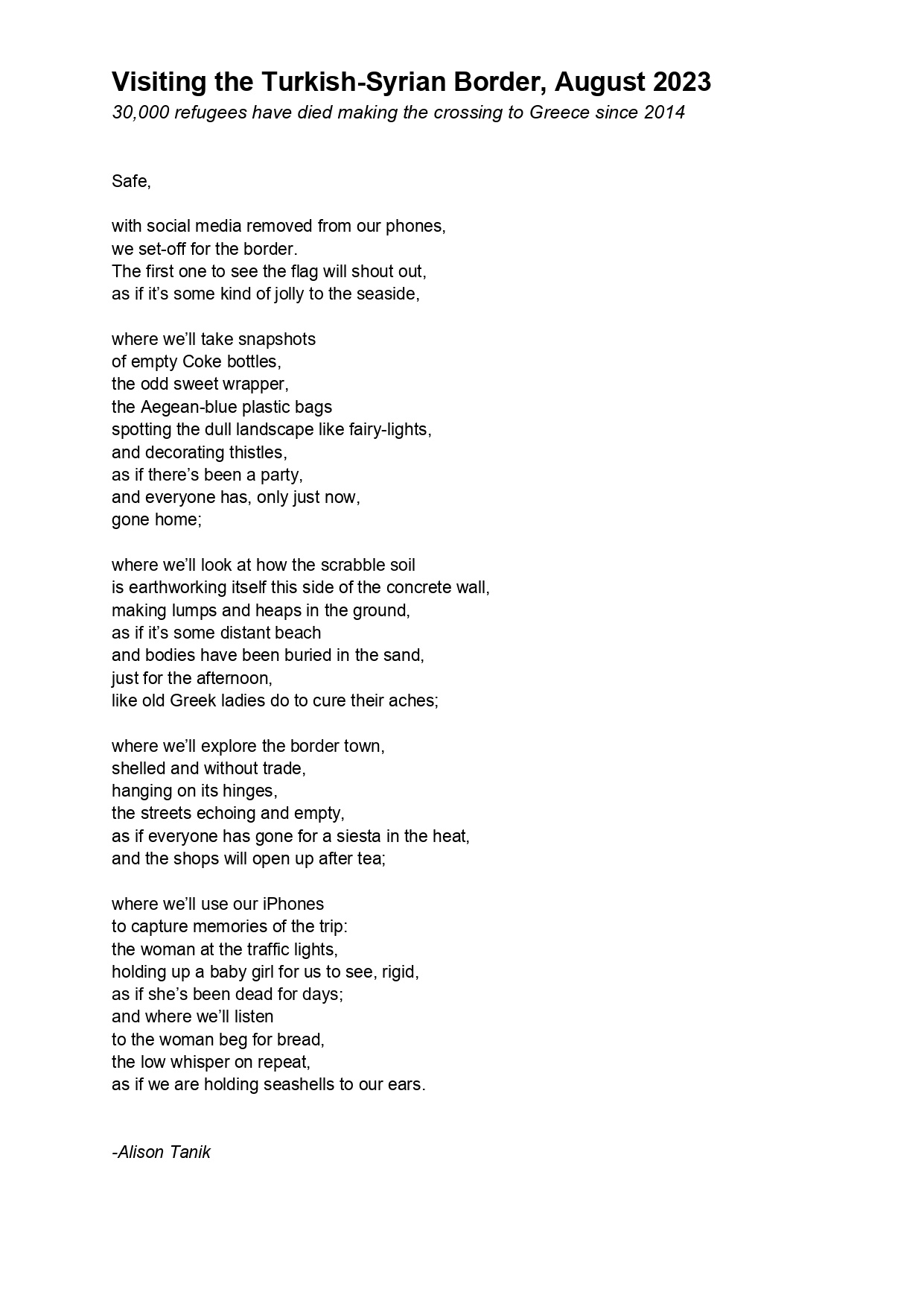 Alison Tanik – Abraham Path